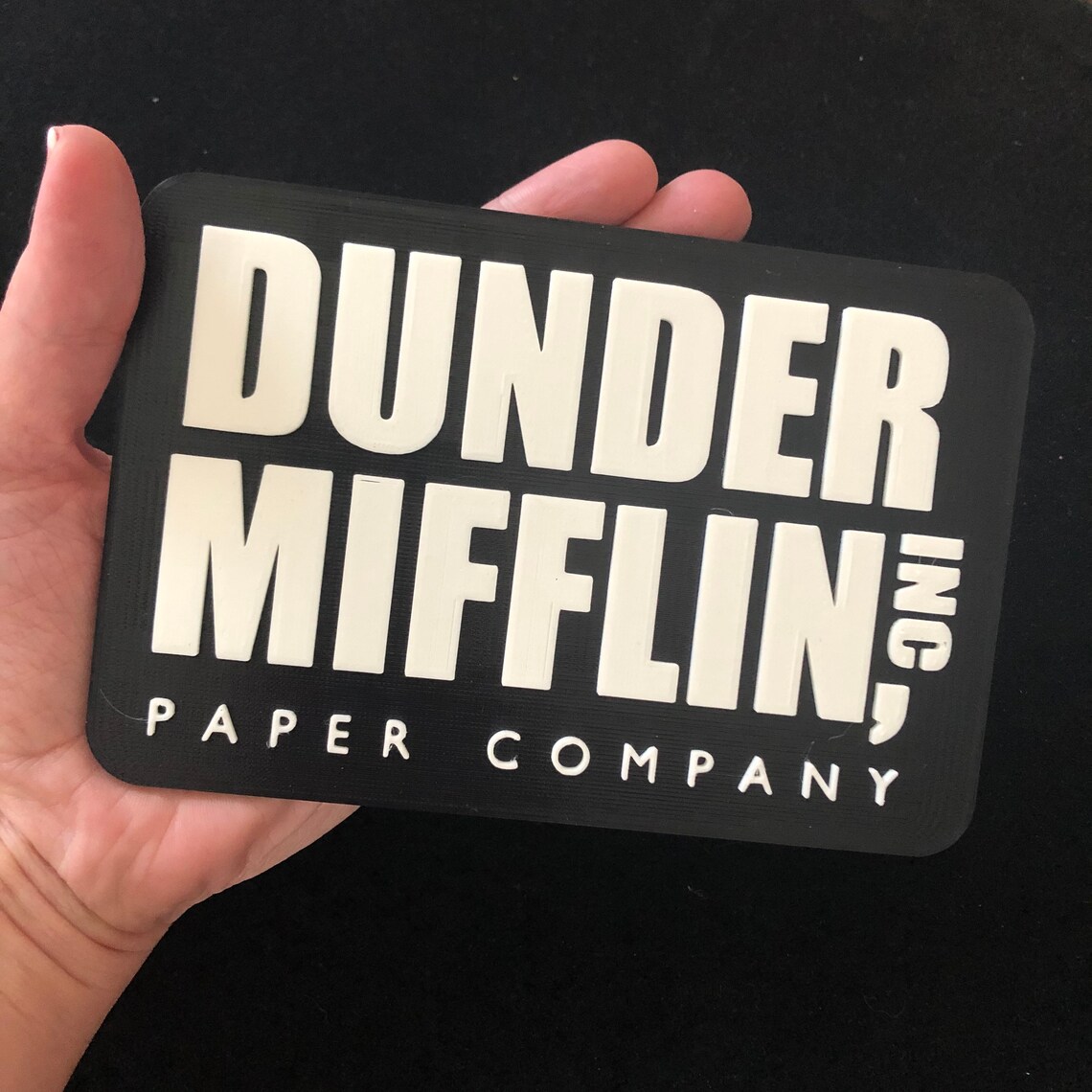 Black “dunder Mifflin” Logo From Tv Show the Office | 3D Printed Sign ...