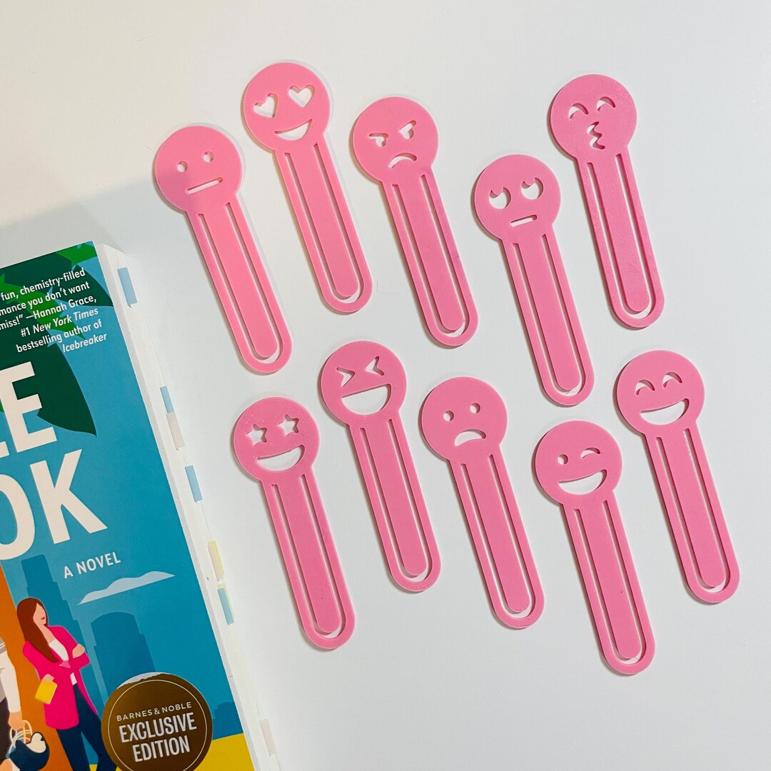 Smiley Face Bookmark Set 10-pack 3D Printed, Custom Colors, Fun for All ...