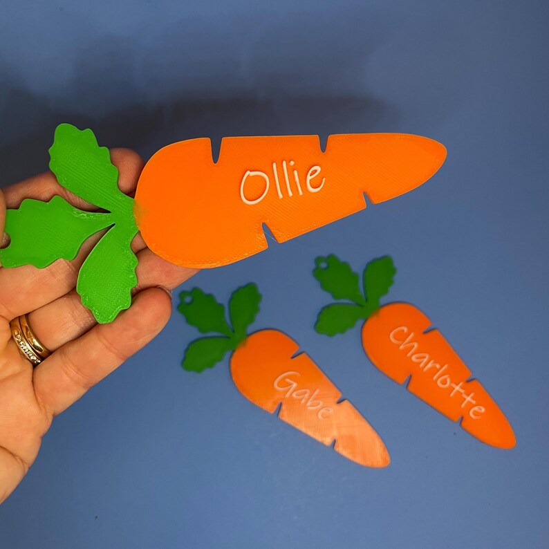 Personalized Carrot Name Tags – 3D Printed Easter Basket Name Tags ...