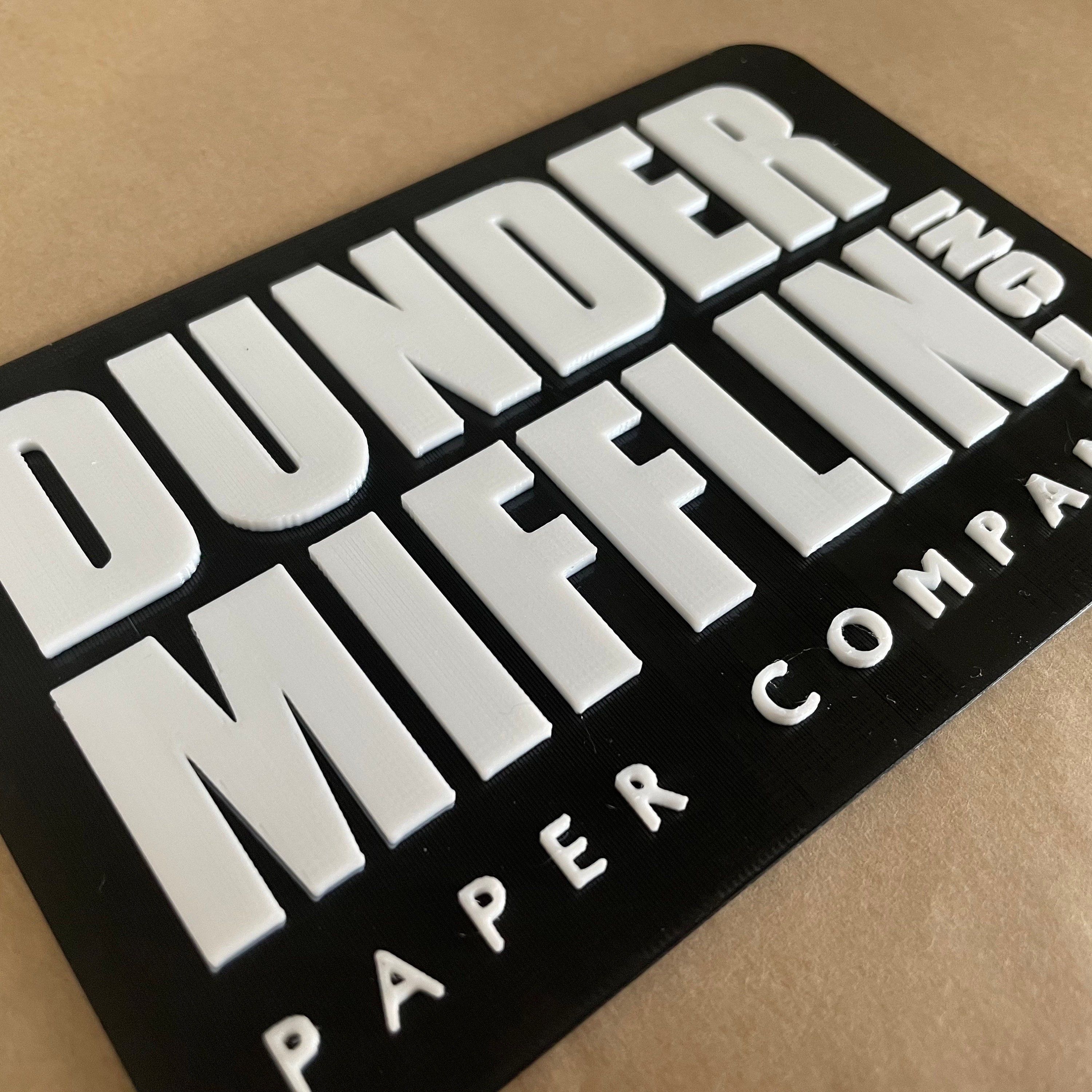Black “dunder Mifflin” Logo From Tv Show the Office | 3D Printed Sign ...