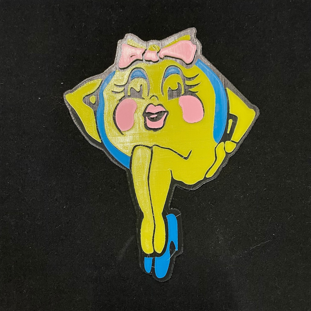 Ms. Pac-man 3D Printed Pac-man Fan Gift Miss Pac-man Sign Pacman ...