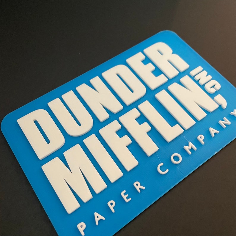 Blue “dunder Mifflin” Logo From Tv Show the Office | 3D Printed Sign ...