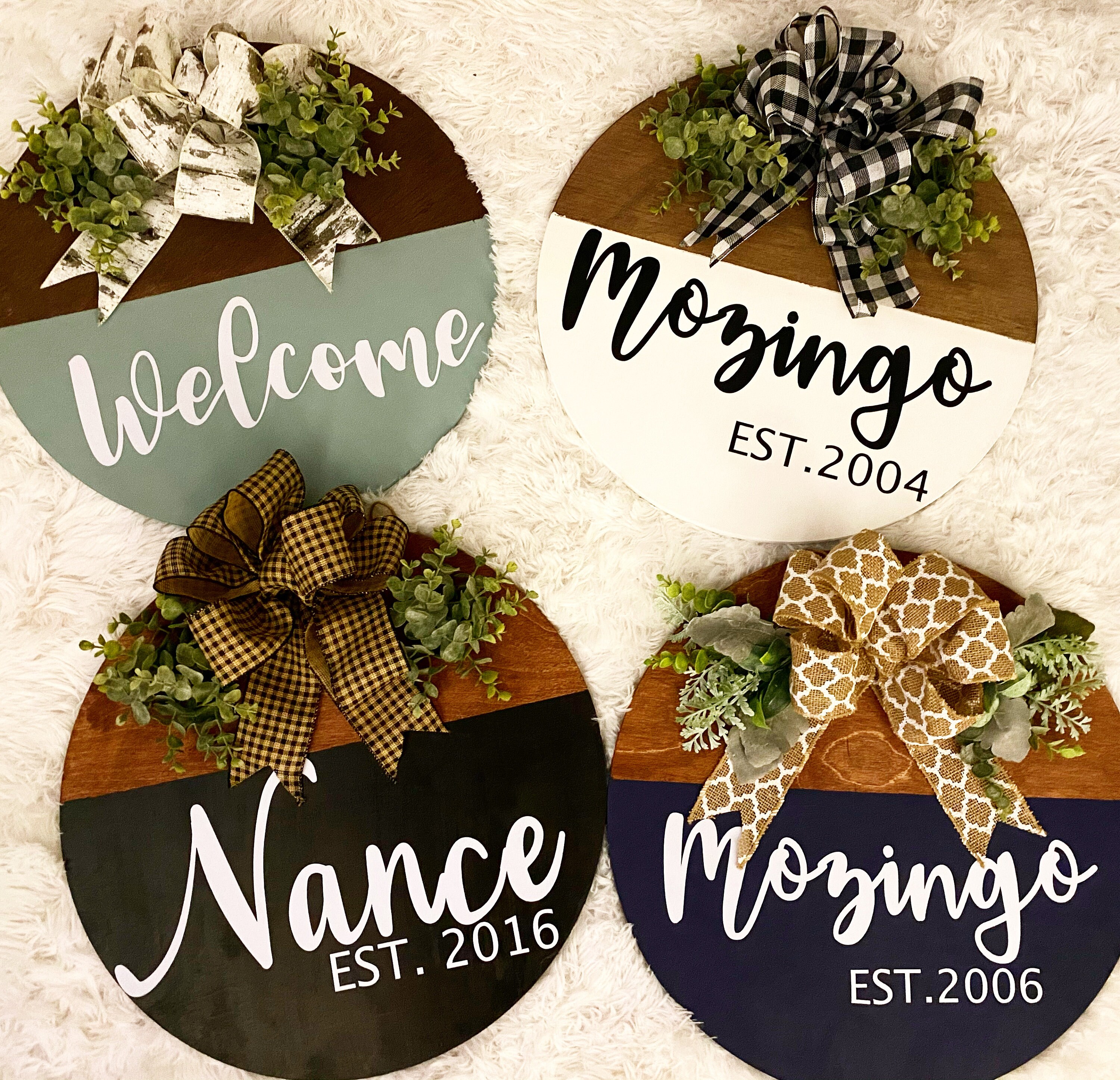 White Family Name Welcome Sign - Etsy