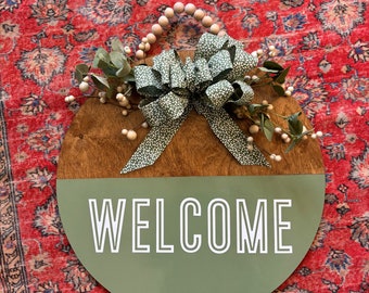 Turquoise Welcome Front Door Sign - Etsy