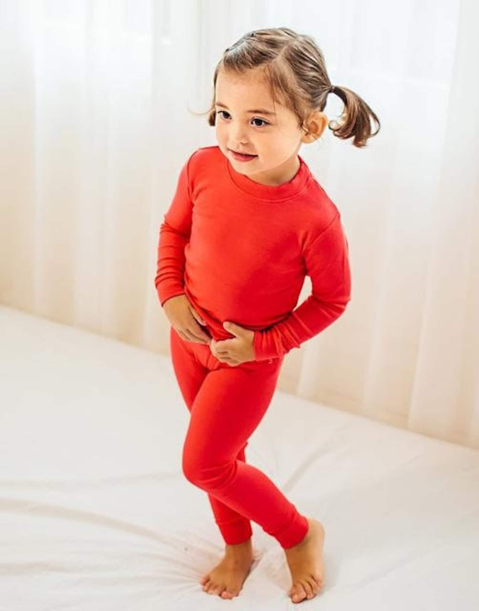 Light & Dark Red Modal Kids Pajamas Baby and Toddler Silky - Etsy