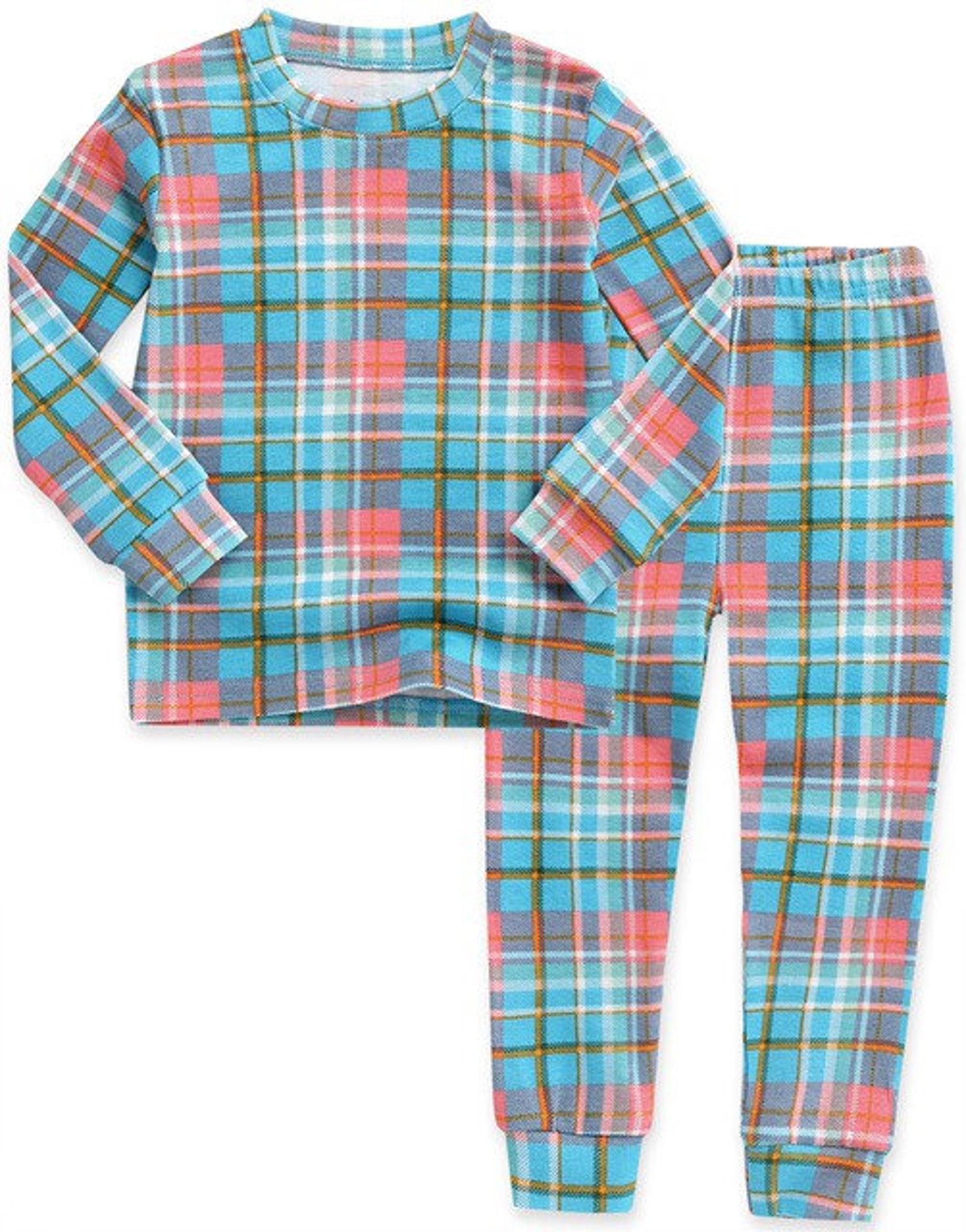Tartan Check Kids Kids Long Sleeve Pajamas Baby Modal Pajama - Etsy