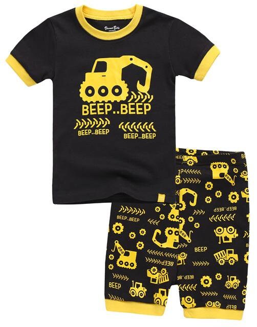 Red Truck Summer Pajamas for 1 to 8 Years Old Police Car Boys | Etsy