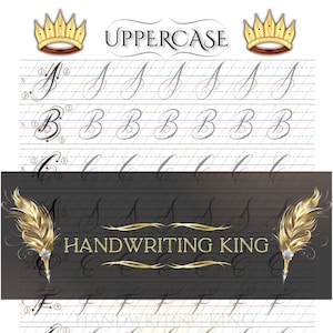 Calligraphy Practice Sheet - Uppercase 'A-Z' - Etsy