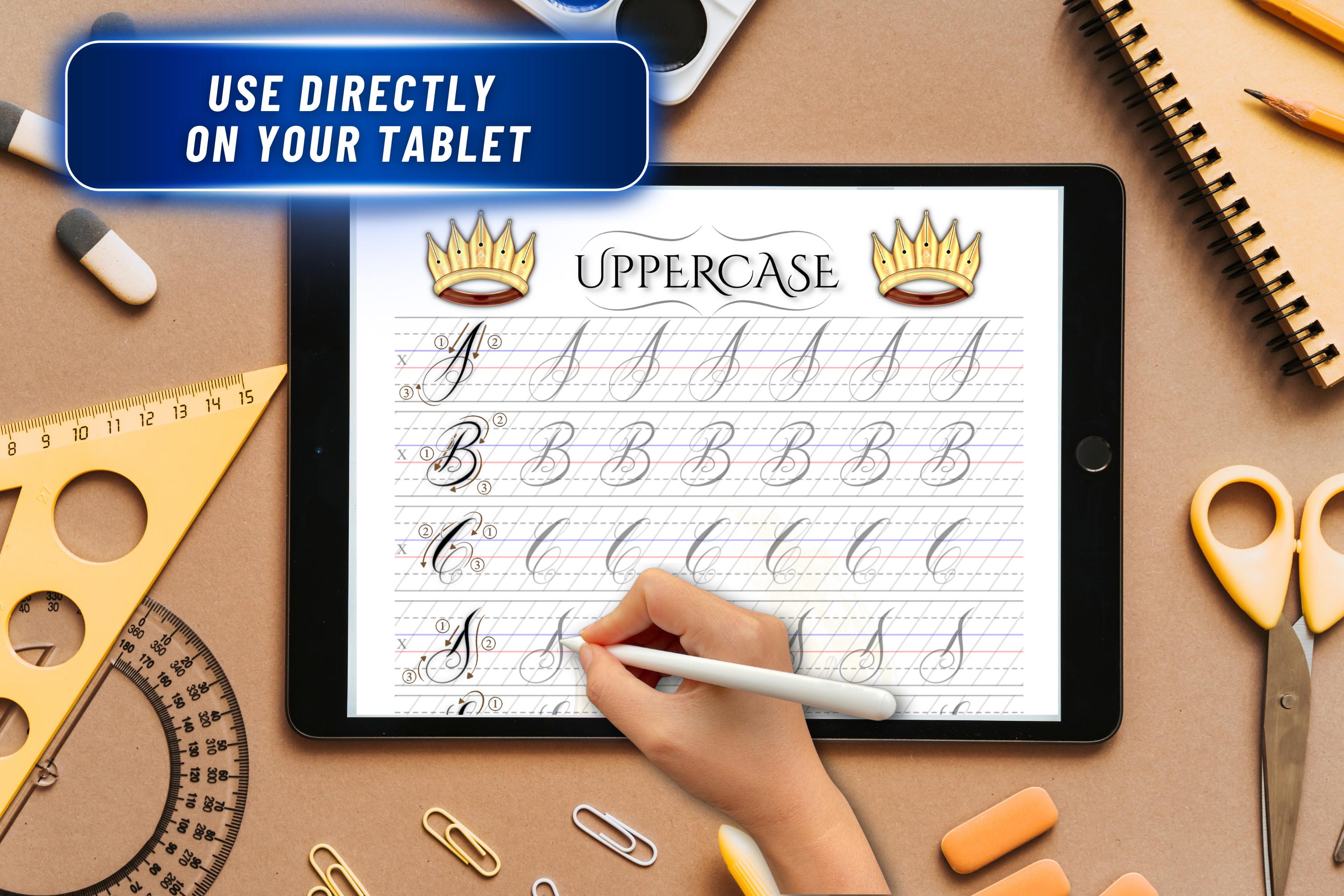 Calligraphy Practice Sheet - Uppercase 'A-Z' - Etsy