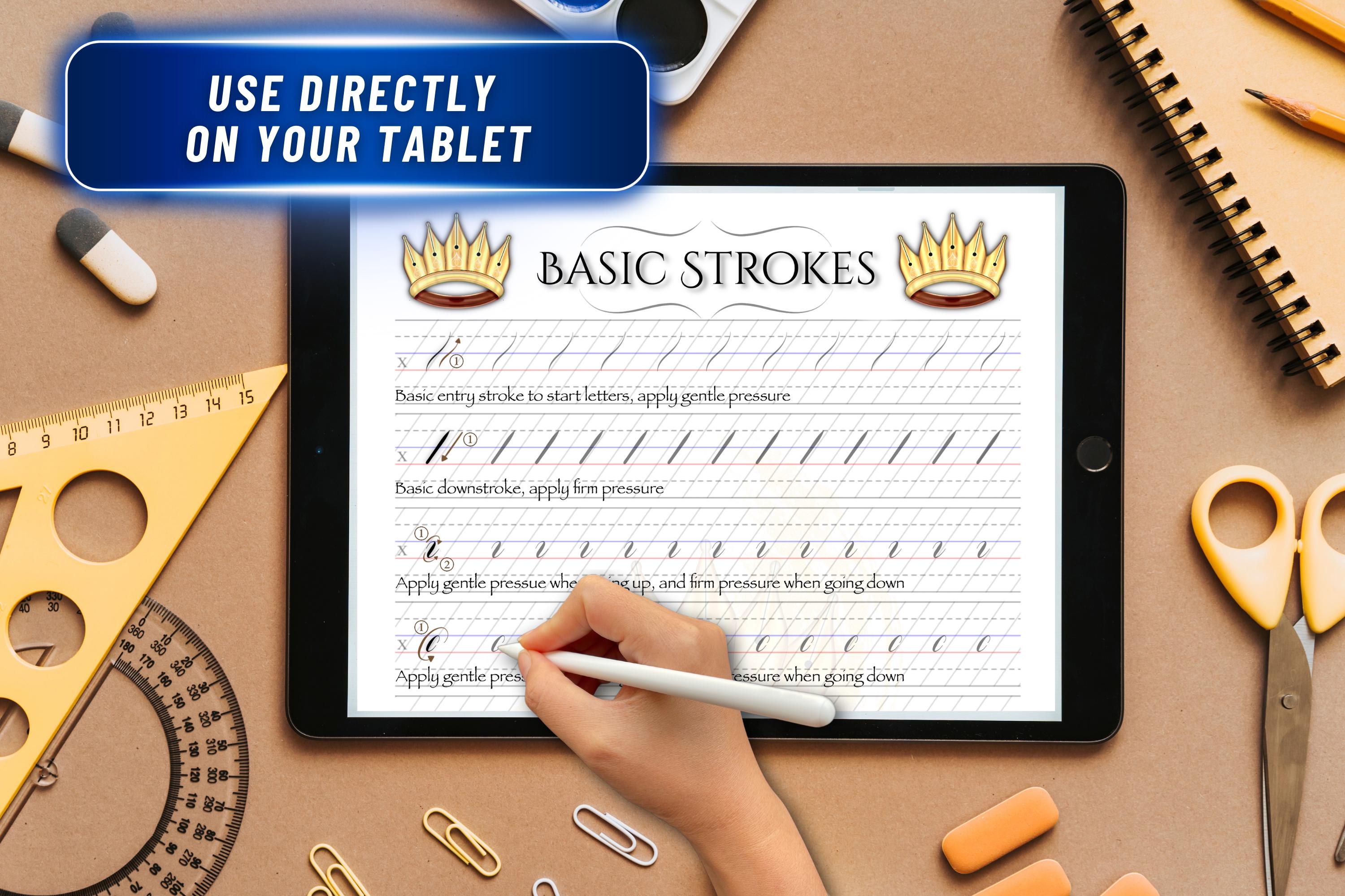 Calligraphy Practice Sheet - Basic Strokes - Etsy