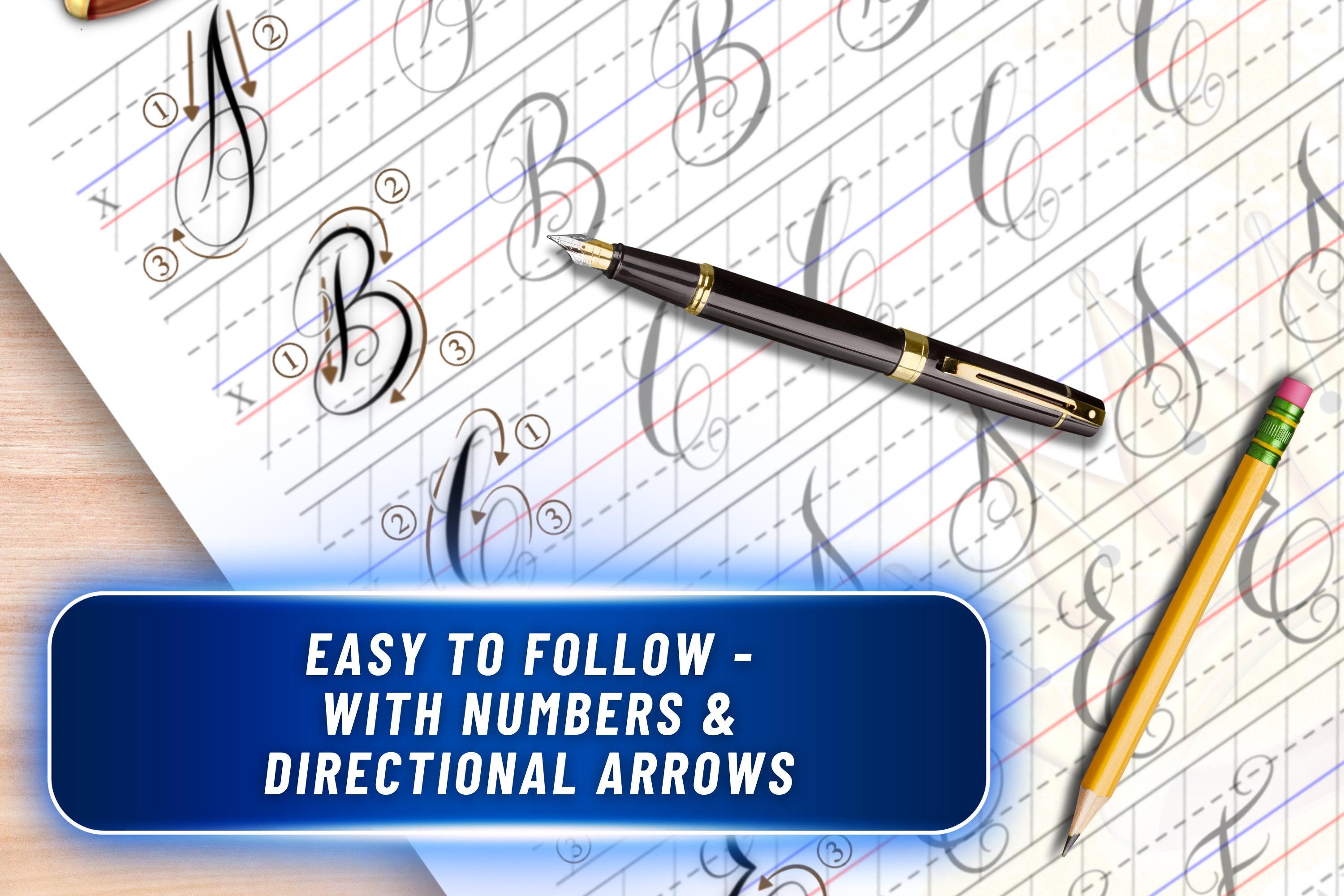 Calligraphy Practice Sheet - Uppercase 'A-Z' - Etsy