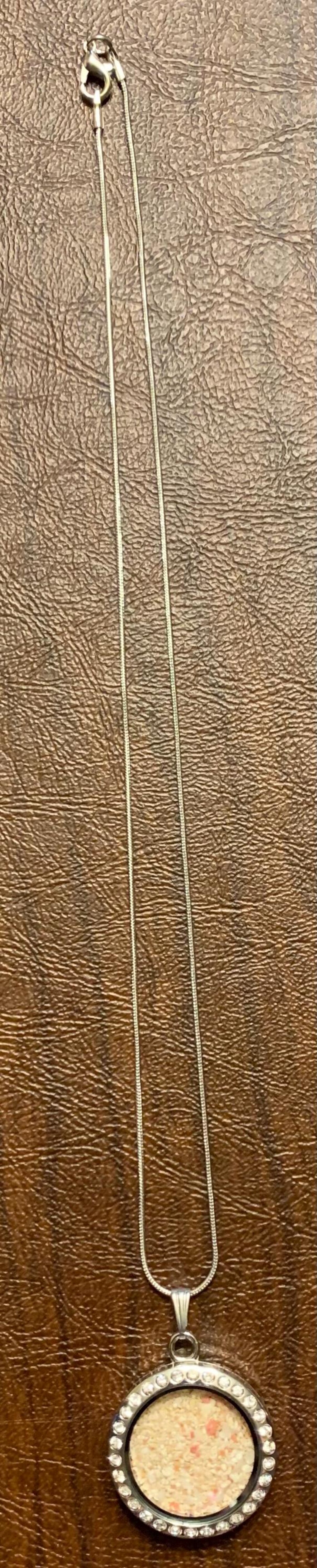 Bermuda Pink Sand Gold or Silver Rhinestone Locket Necklace - Etsy