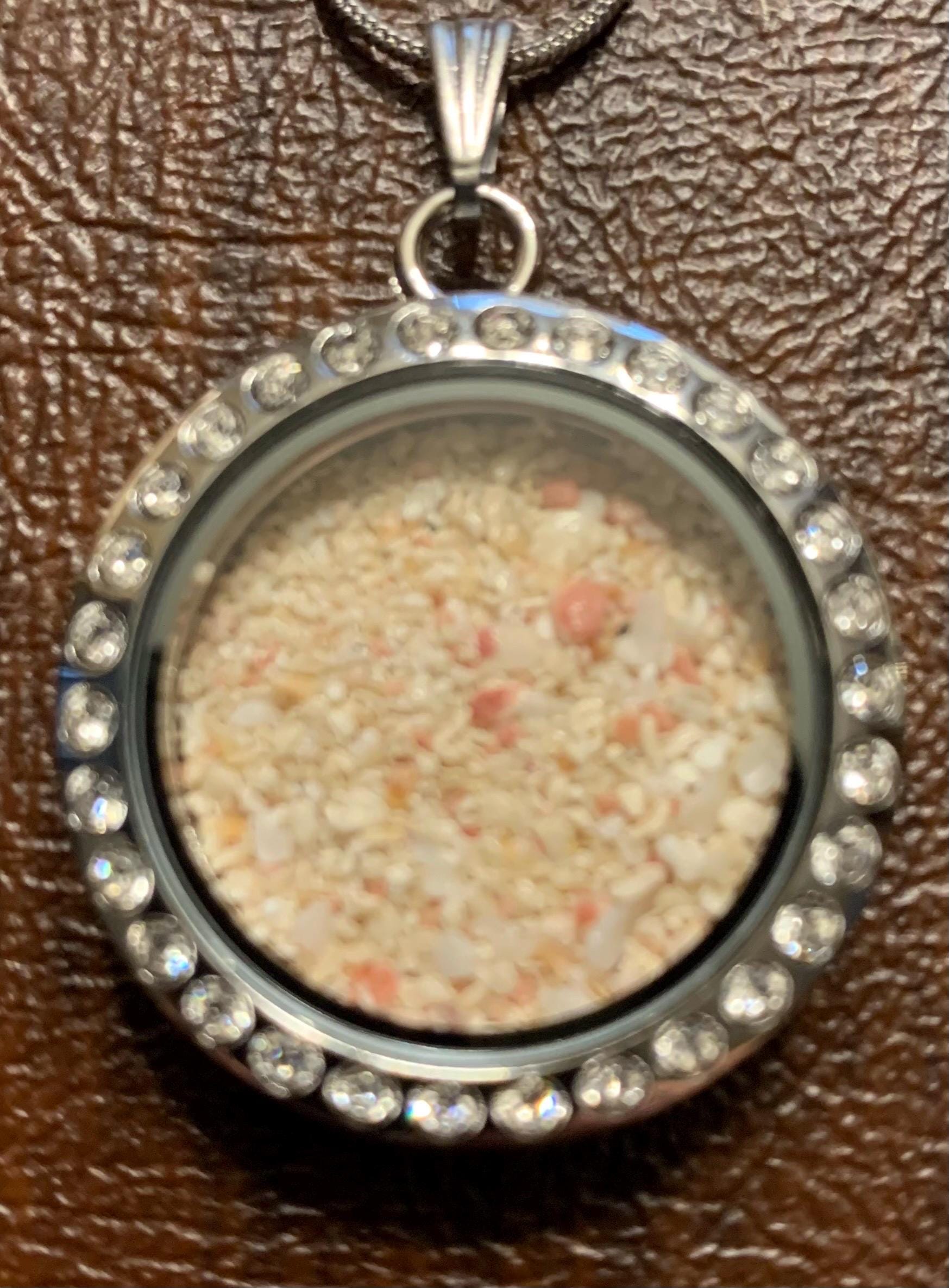 Bermuda Pink Sand Gold or Silver Rhinestone Locket Necklace - Etsy