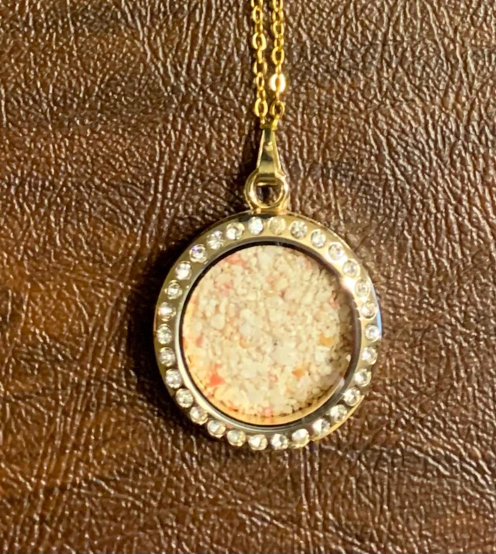 Bermuda Pink Sand Gold or Silver Rhinestone Locket Necklace - Etsy