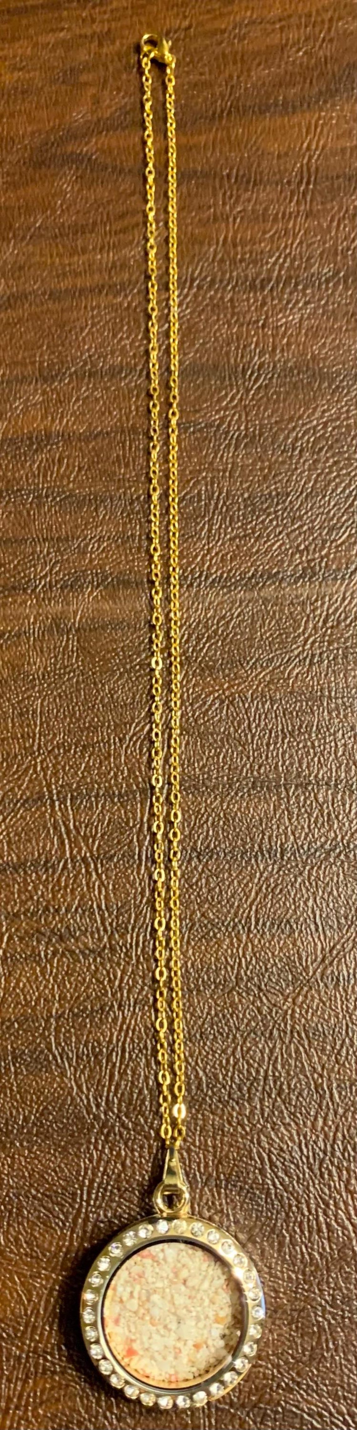 Bermuda Pink Sand Gold or Silver Rhinestone Locket Necklace - Etsy