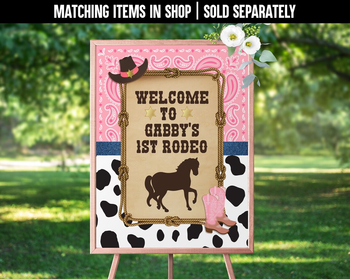 Editable Cowgirl Banner DIY Cowgirl Party Decoration - Etsy