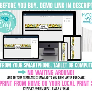 Editable Sunflower Water Label/ DIY/ Instant Download/ - Etsy