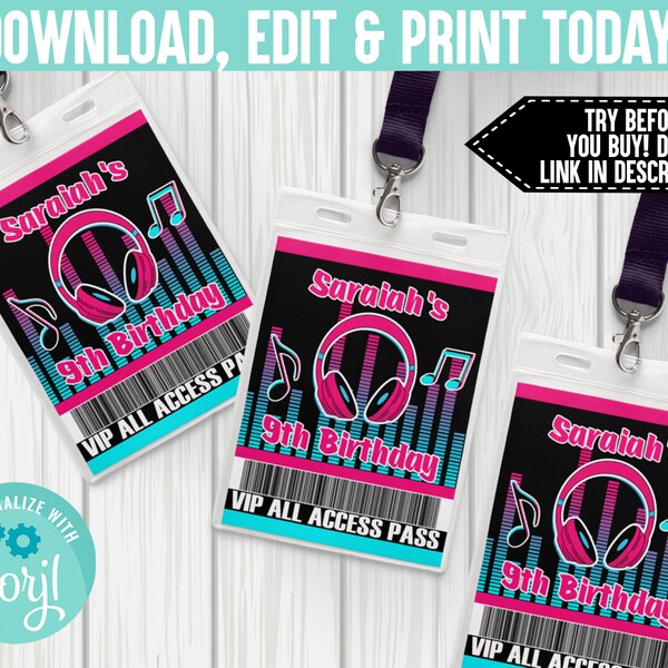 Printable Vip Pass - Etsy