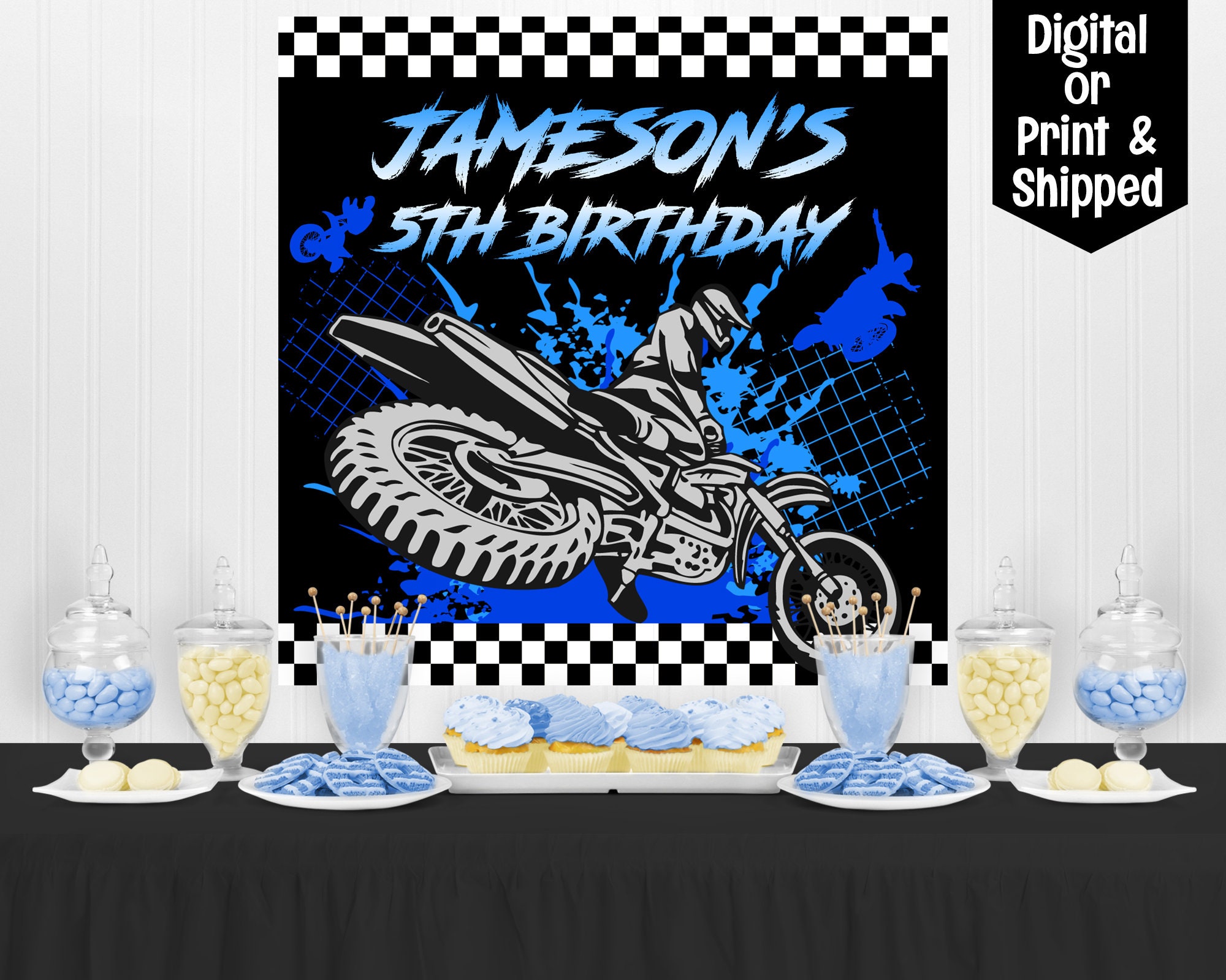 Dirt Bike Banner/backdrop Dirt Bike Birthday Dirt Bike - Etsy