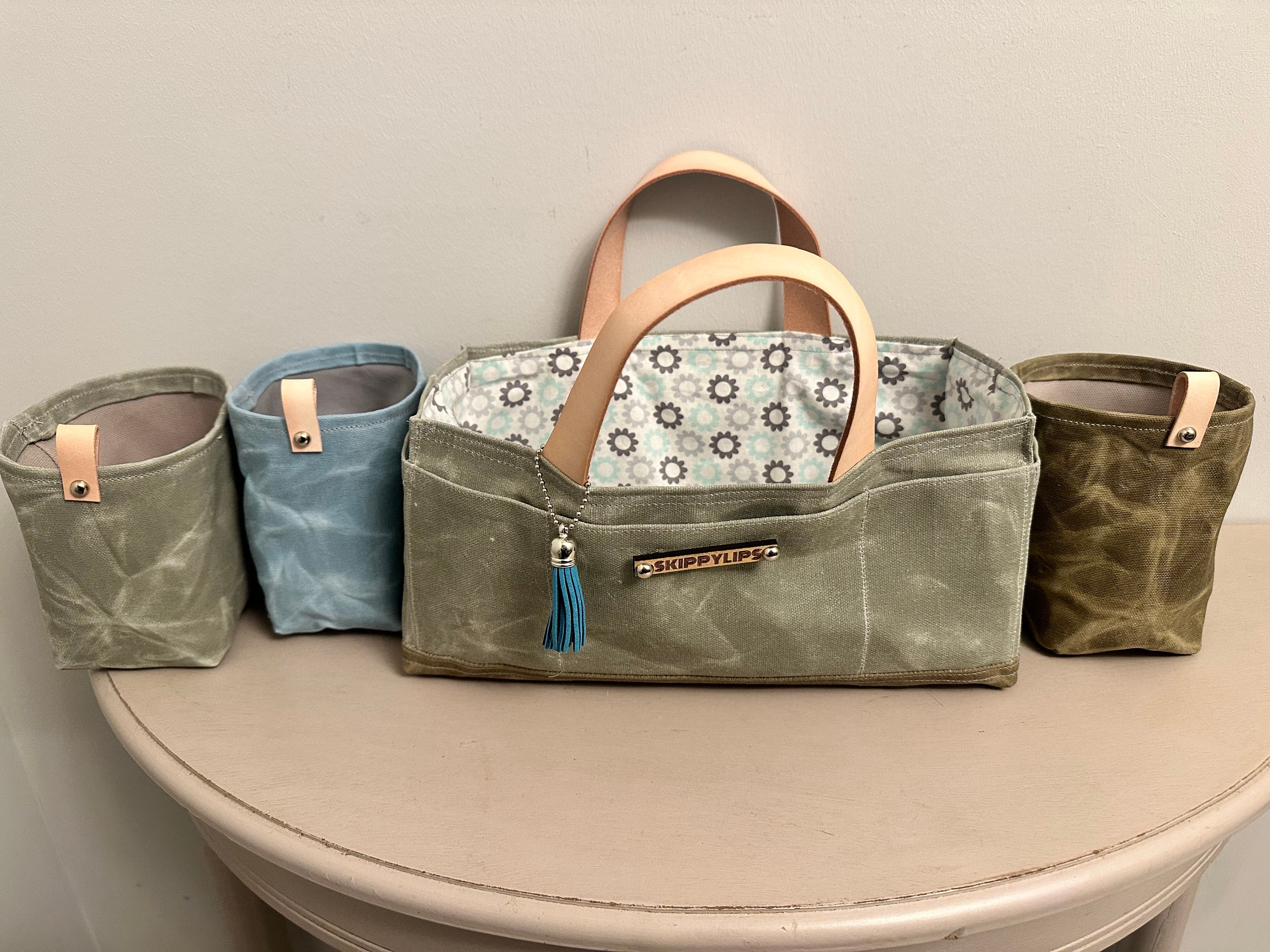 Waxed Canvas 10 Oz Project Bag maddy-bag for Knitting, Sewing, Crochet ...