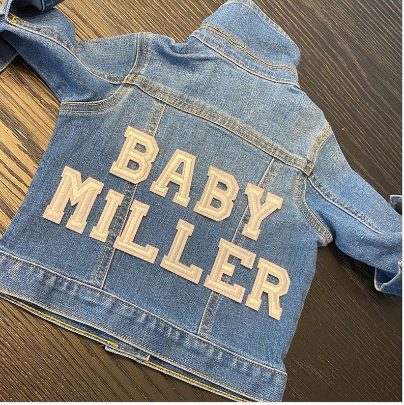 NAME ONLY - Custom Jean Jacket W/ Letter Patches (unlimited Letters ...
