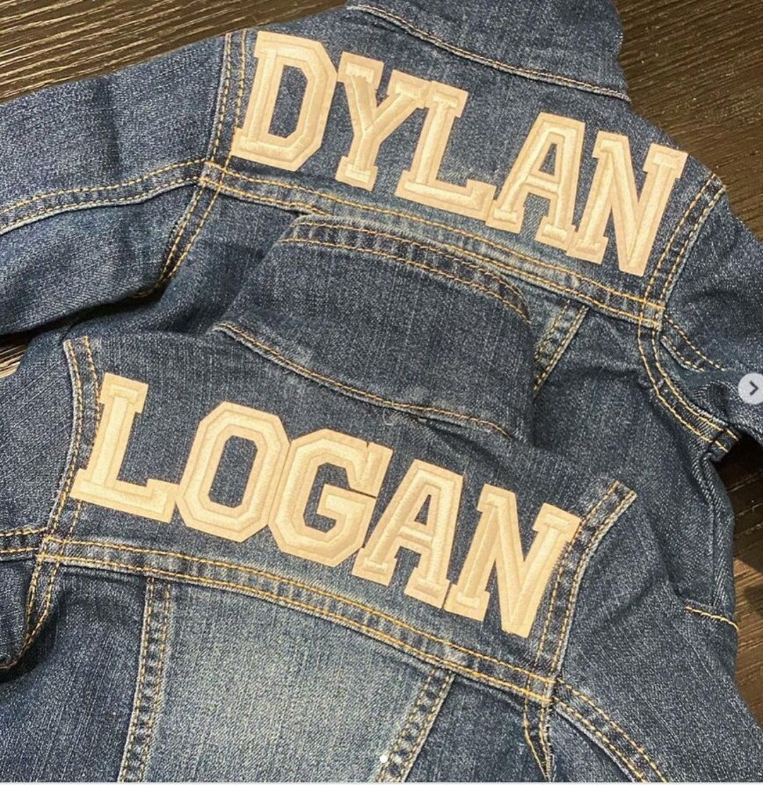 NAME ONLY - Custom Jean Jacket W/ Letter Patches (unlimited Letters ...