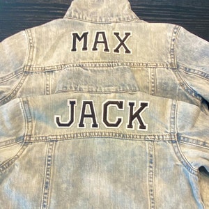 NAME ONLY - Custom Jean Jacket W/ Letter Patches (unlimited Letters ...