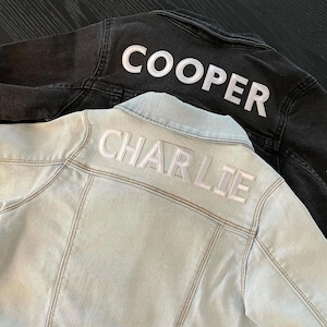 NAME ONLY - Custom Jean Jacket W/ Letter Patches (unlimited Letters ...