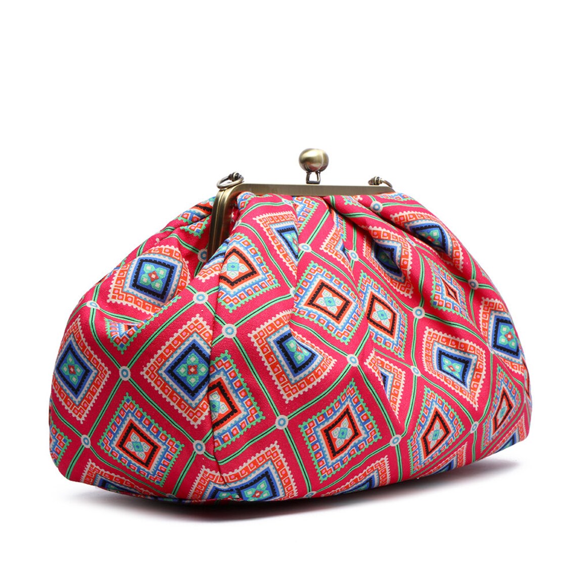 Exclusive Handmade Frame Clutch, Cotton Handbag With Unique Pattern ...