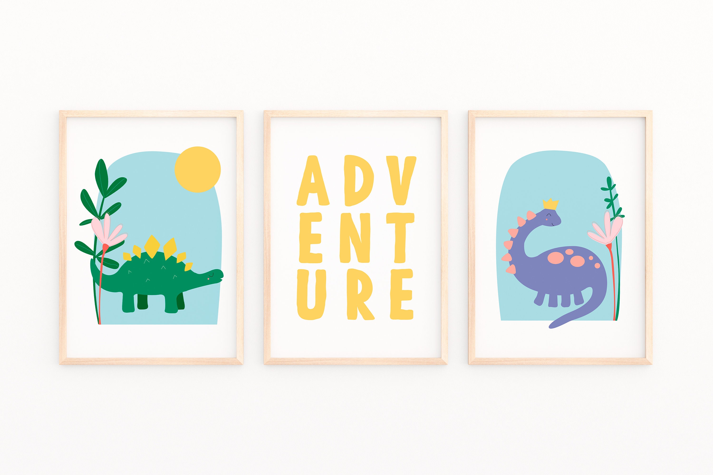 Dinosaur Printable Wall Art, Dinosaur Nursery Art, Brontosaurus Kids ...