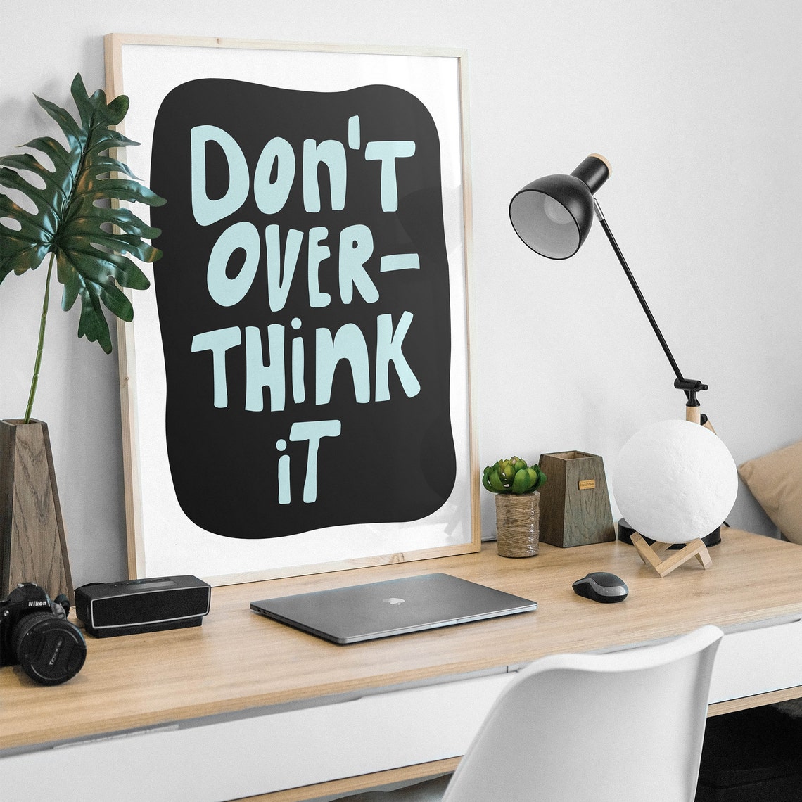 Don't Overthink It Wall Art Inspirational Quotes Wall Art - Etsy