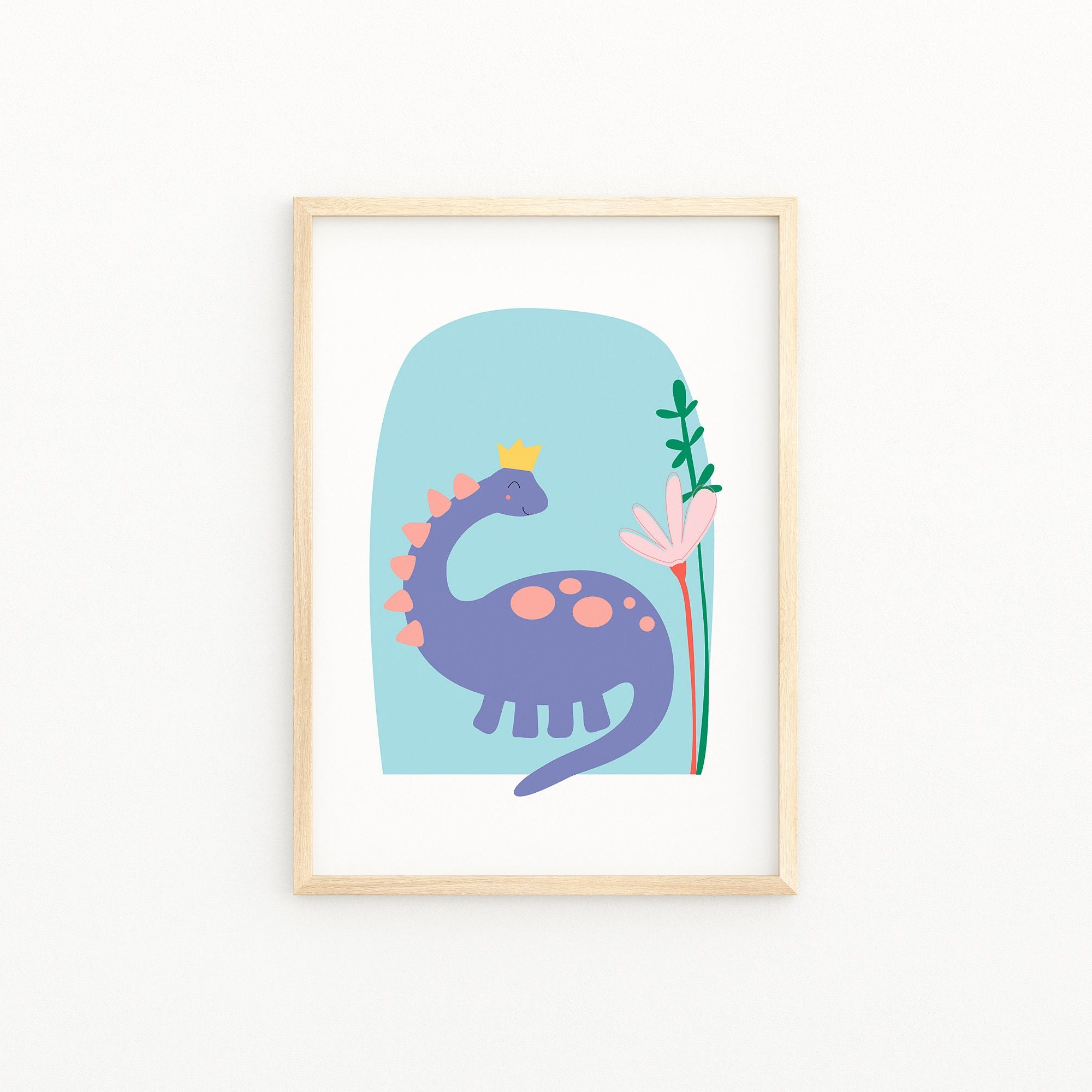 Dinosaur Printable Wall Art, Dinosaur Nursery Art, Brontosaurus Kids ...
