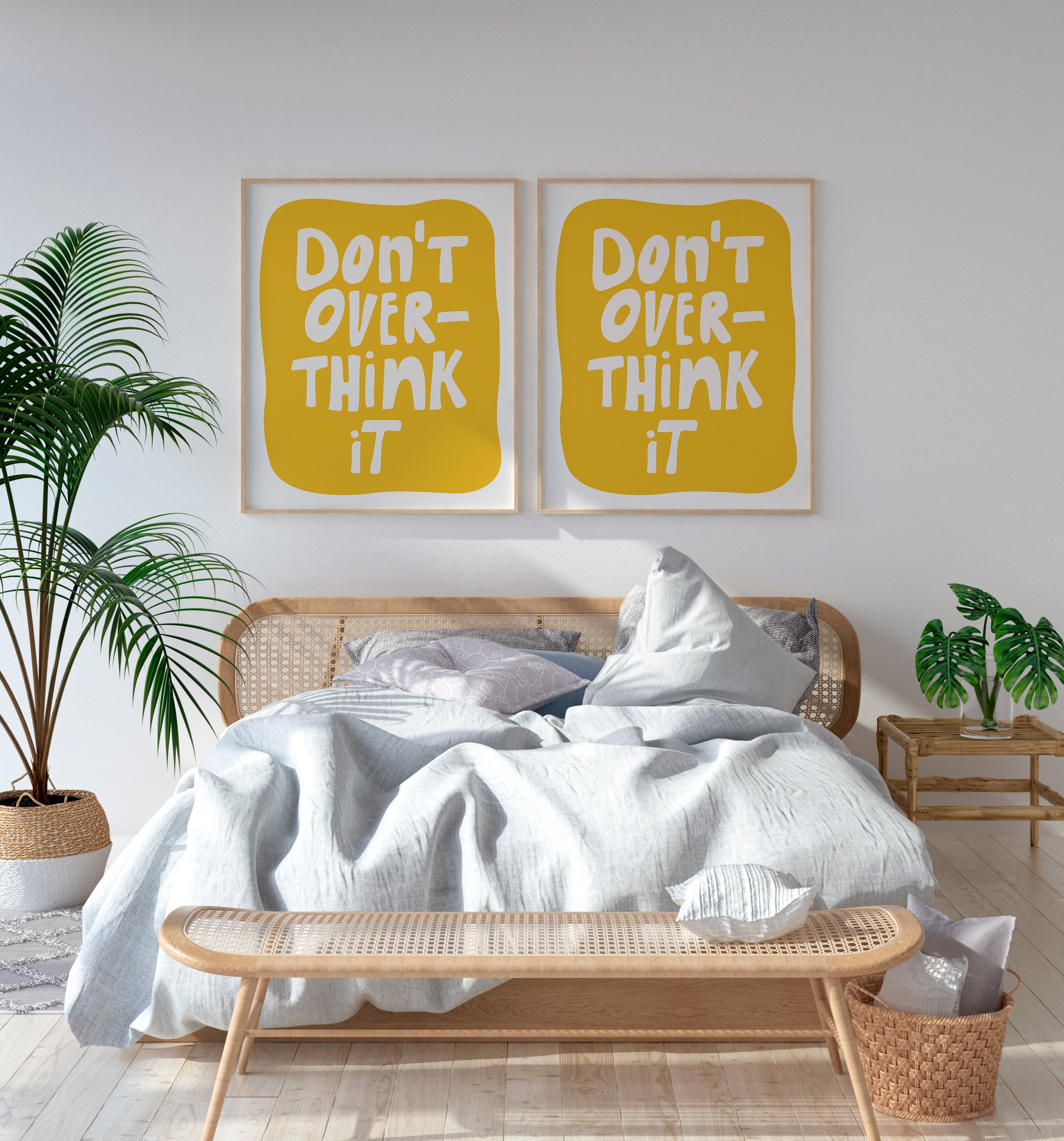 Don't Overthink It Printable Wall Art Mental Health - Etsy