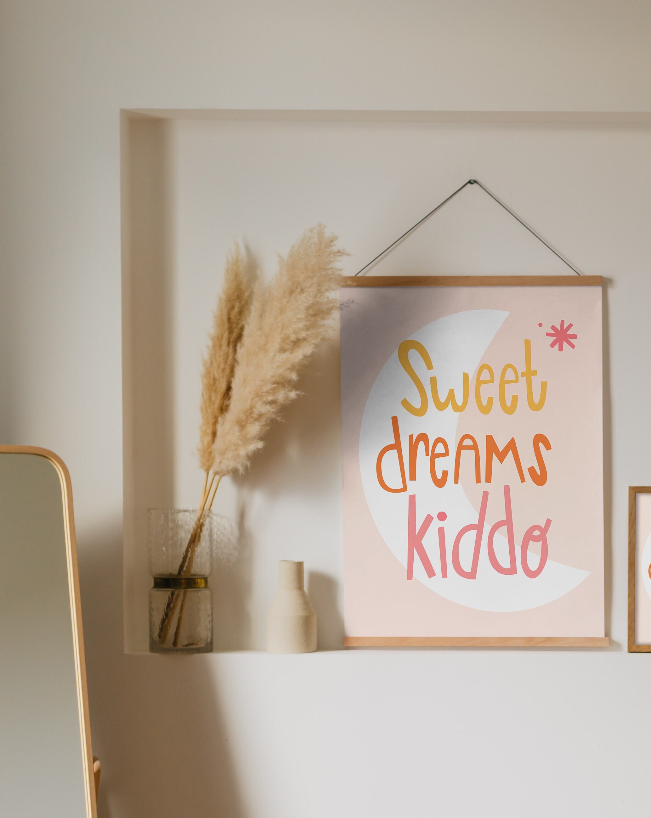 Sweet Dreams Sign, Printable Children Wall Art, Moon and Stars Nursery ...