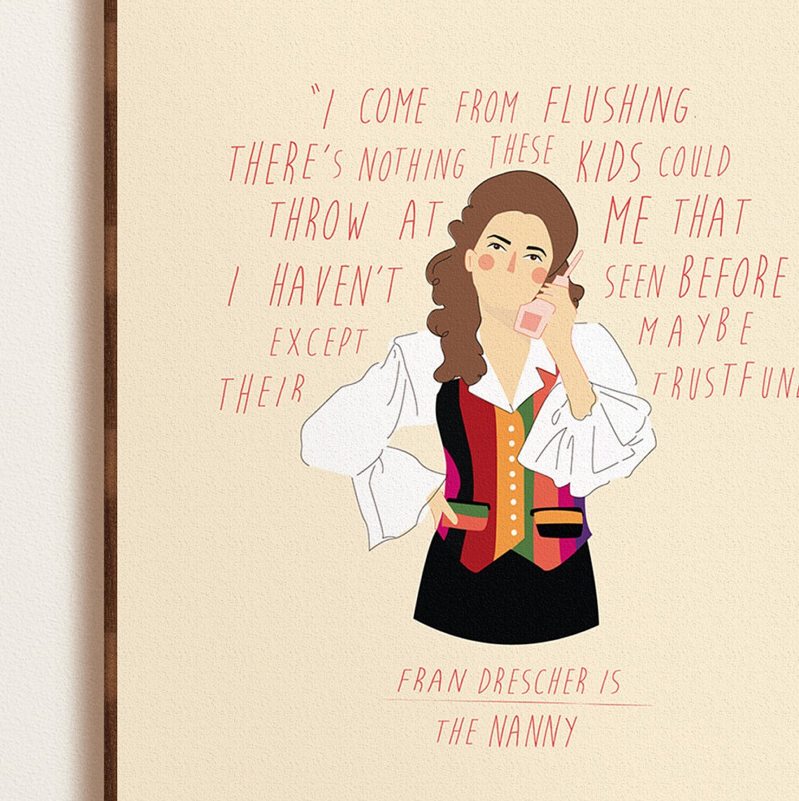 The Nanny TV Show Printable Poster, Fran Fine Outfits Print, 90 Sitcom ...
