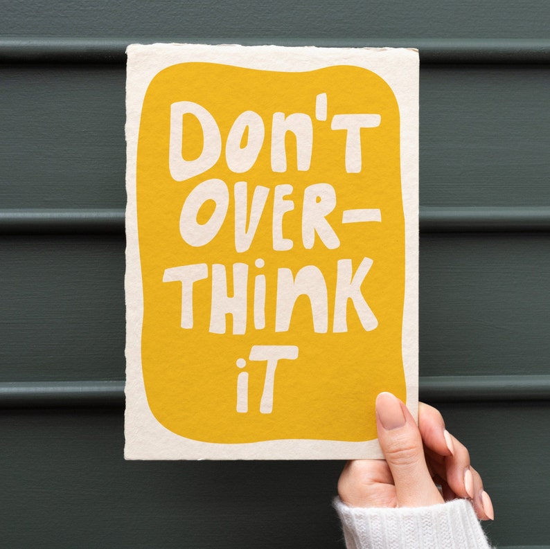 Don't Overthink It Printable Wall Art, Mental Health Poster, Daily ...