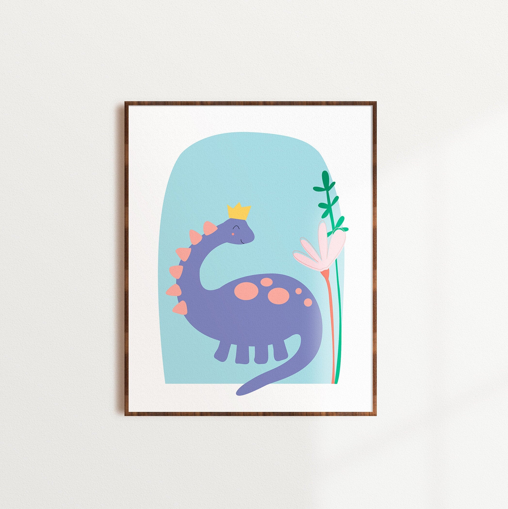Dinosaur Printable Wall Art, Dinosaur Nursery Art, Brontosaurus Kids ...