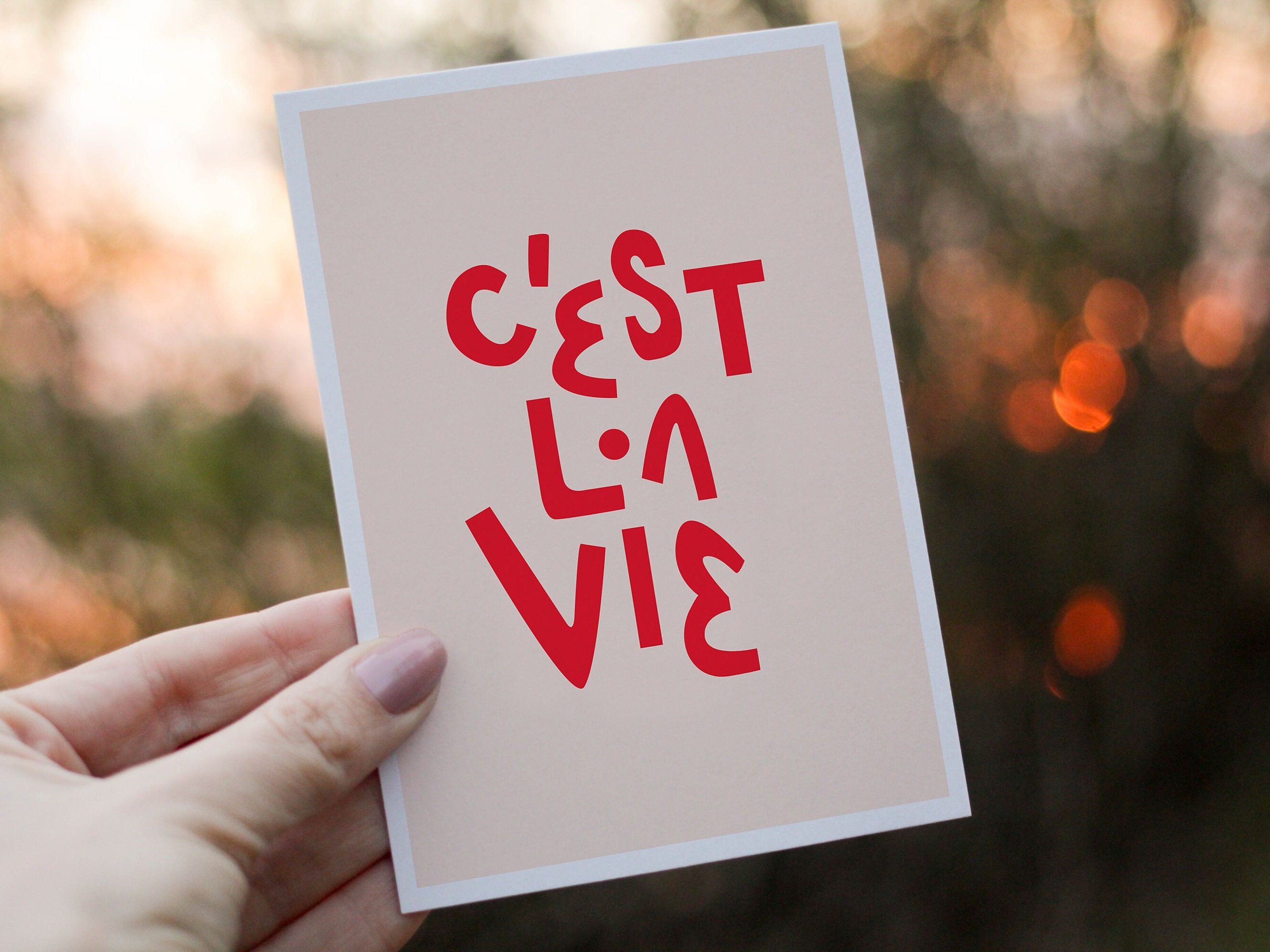 C'est La Vie Wall Art French Quote Printable Red and - Etsy