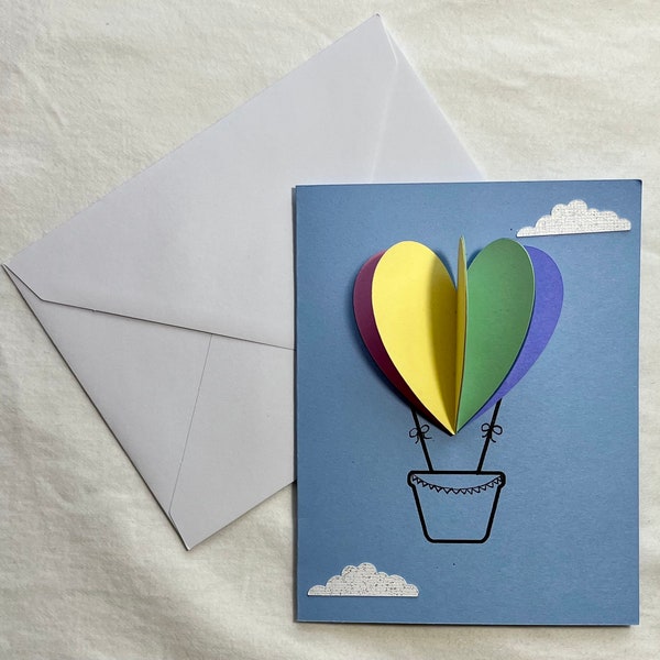 Hot Air Balloon Card - Etsy
