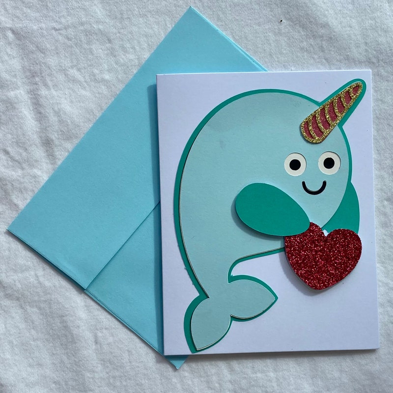 Narwhal Valentine - Etsy