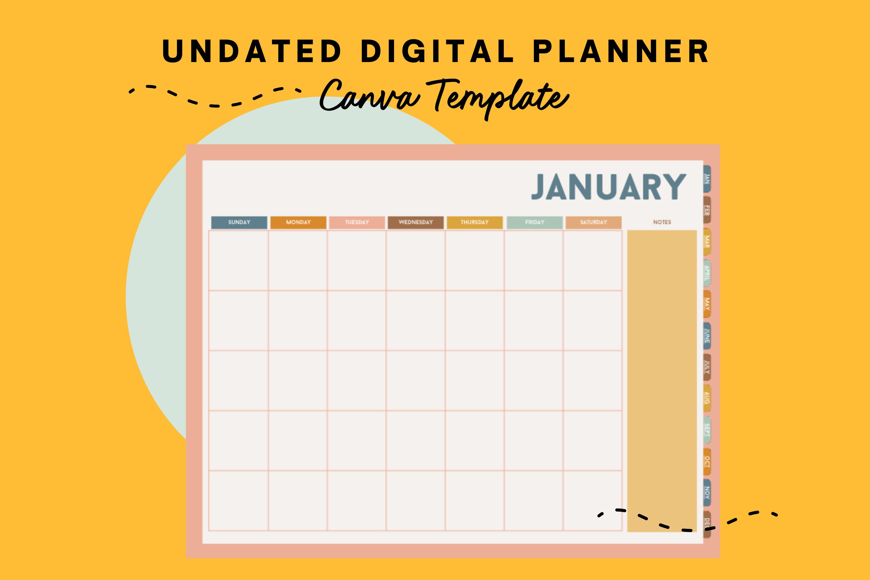 Canva Digital Planner Template, DIY Digital Planner Template for Canva ...