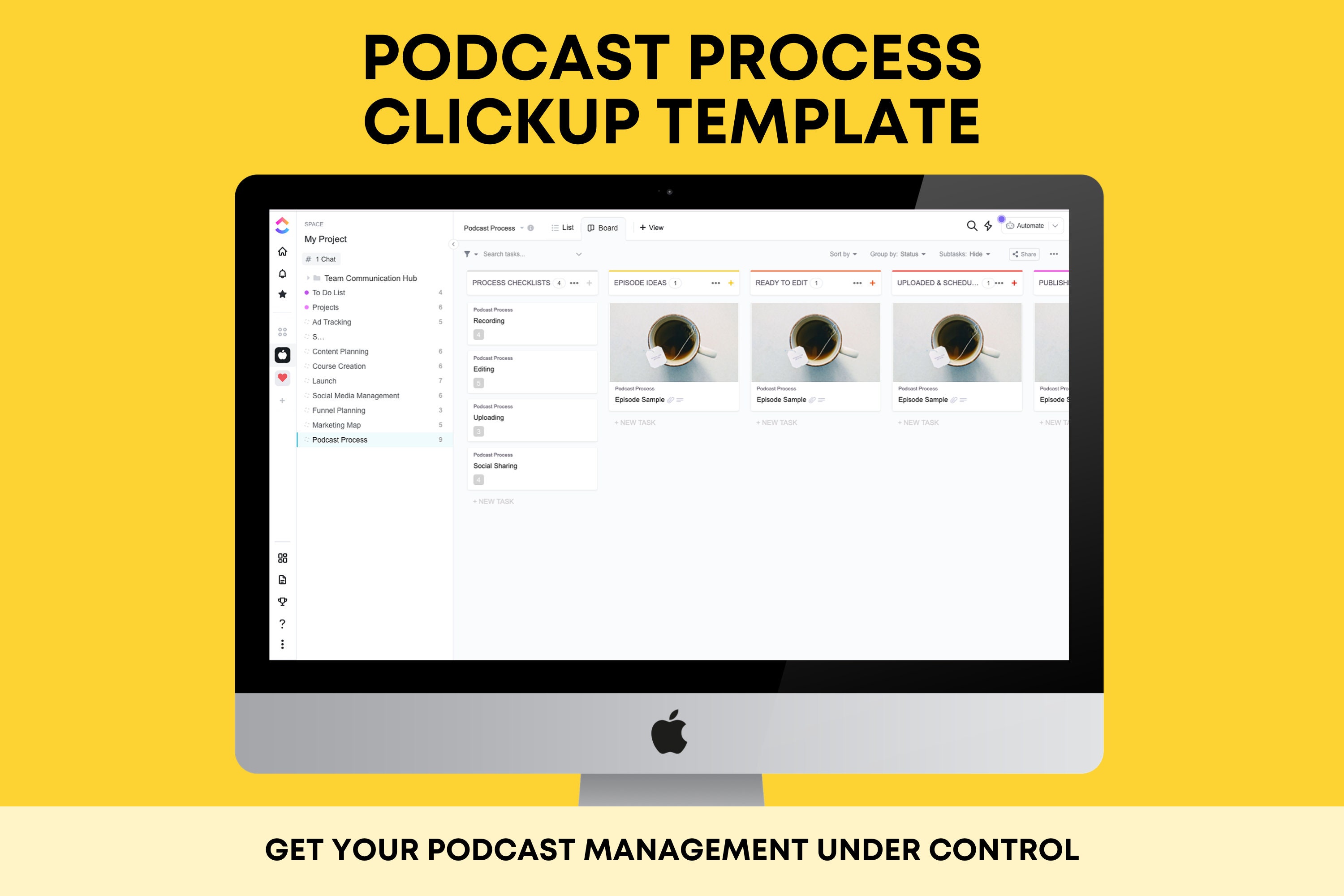 Podcast Process Clickup Template, Podcast Management Template, Podcast ...