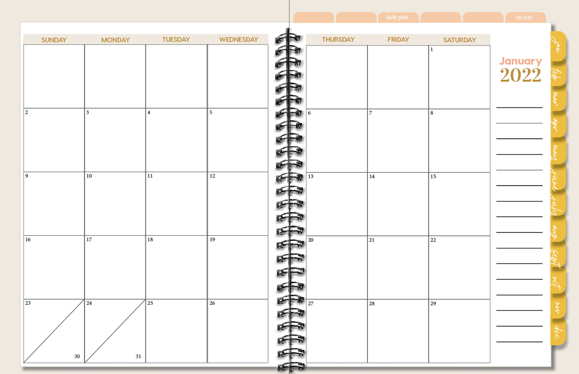2022 Neutral Digital Planner Template Business Digital - Etsy