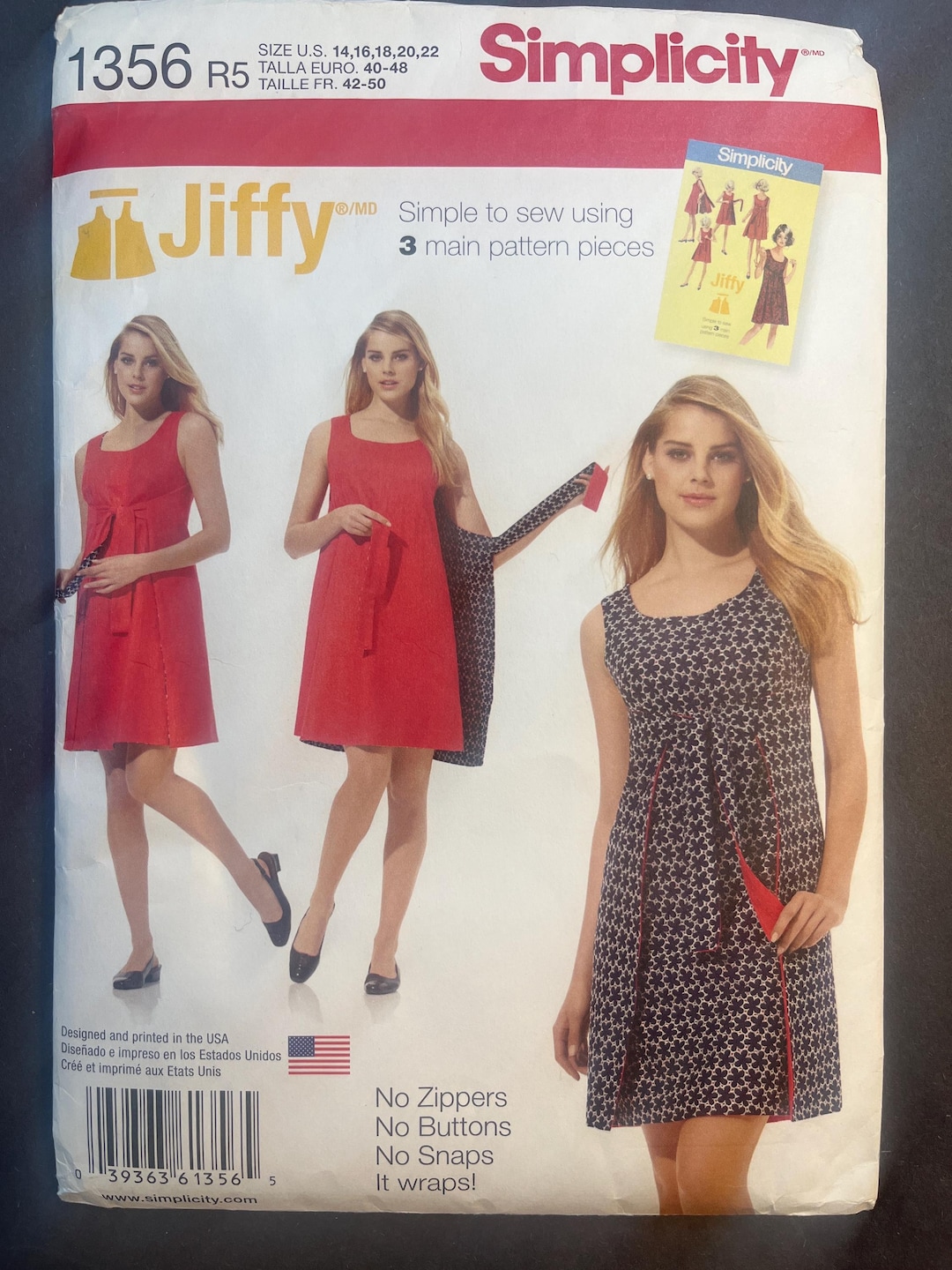 Sleeveless Reversible Wrap Dress Womens Misses Sewing Pattern ...