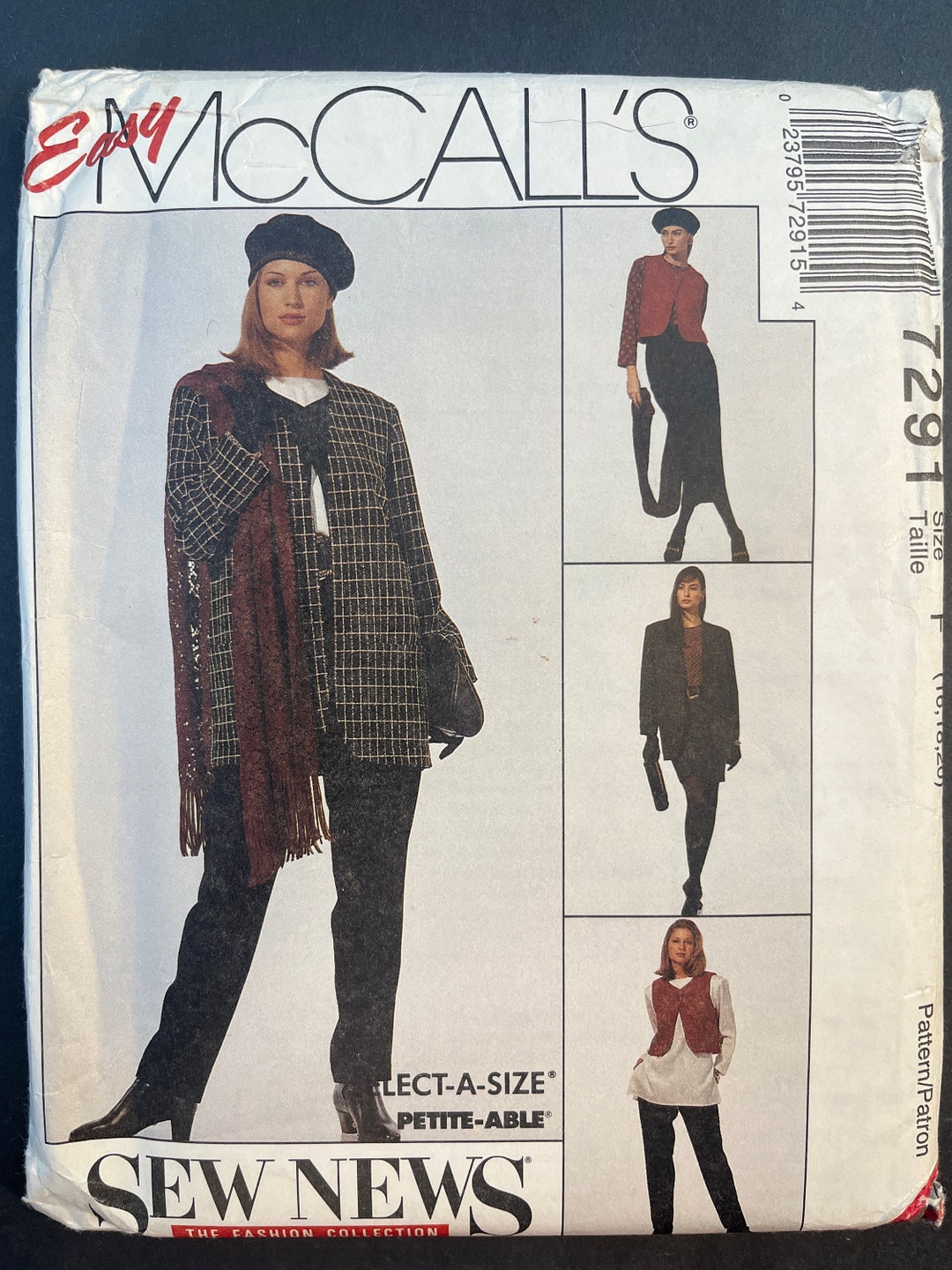 Jacket Unlined Vest Tunic Skirt in Two Lengths and Pants Womens Misses ...