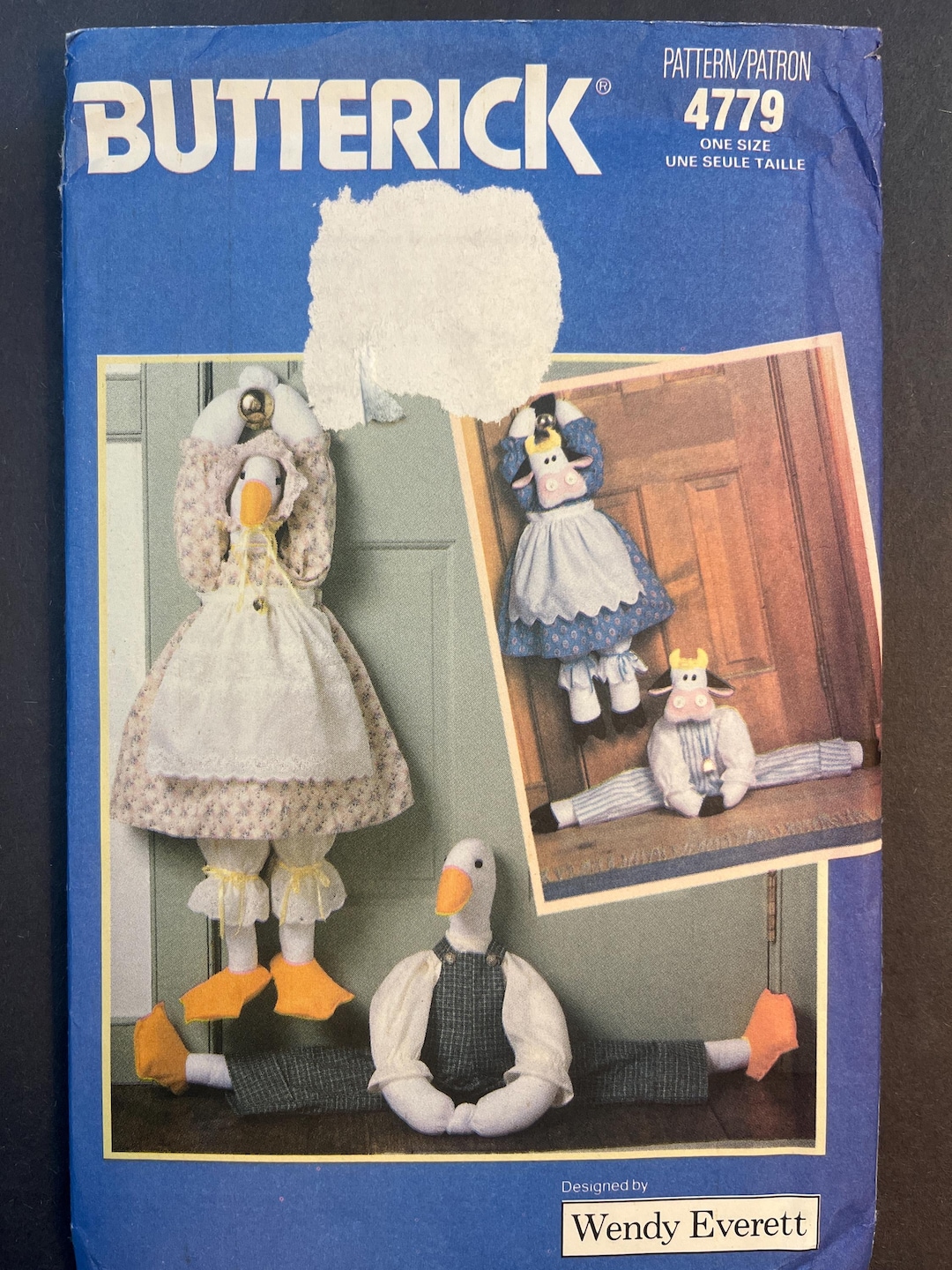 Cow Duck and Clothes Draft Stop Decorations Sewing Craft Decor Pattern ...