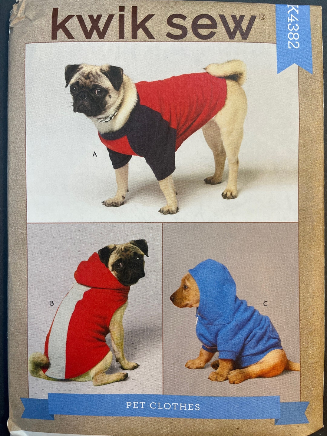 Dog Pet Clothes Sewing Pattern Kwik Sew 4382 Uncut Size XS-XL - Etsy