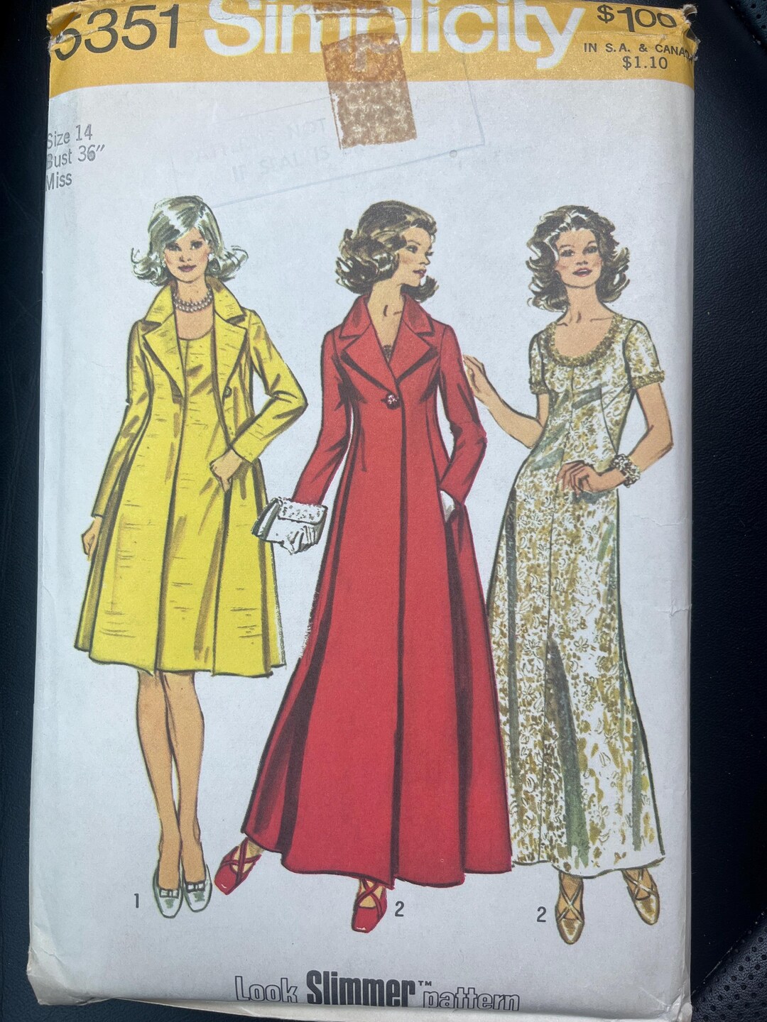 Dress and Coat in Two Lengths Vintage 1972 Womens Misses Sewing Pattern ...