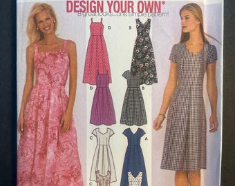 One or Two Piece Dress in Two Lengths Womens Misses Sewing Pattern ...