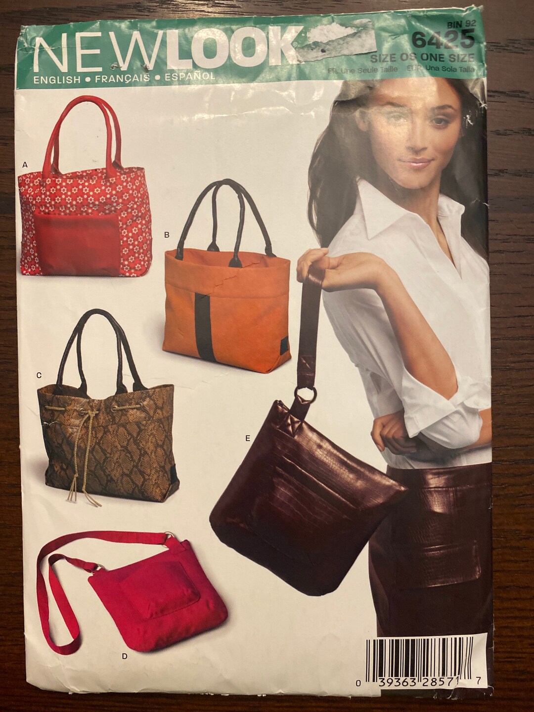 Purse Bags in Five Variations Womens Misses Sewing Pattern New Look ...